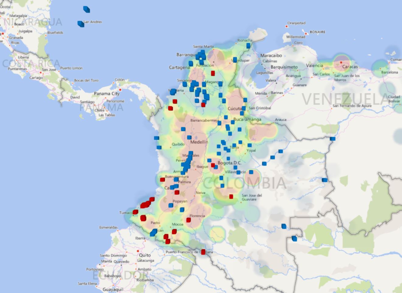 Visualization of Conflicts in Colombia and the World