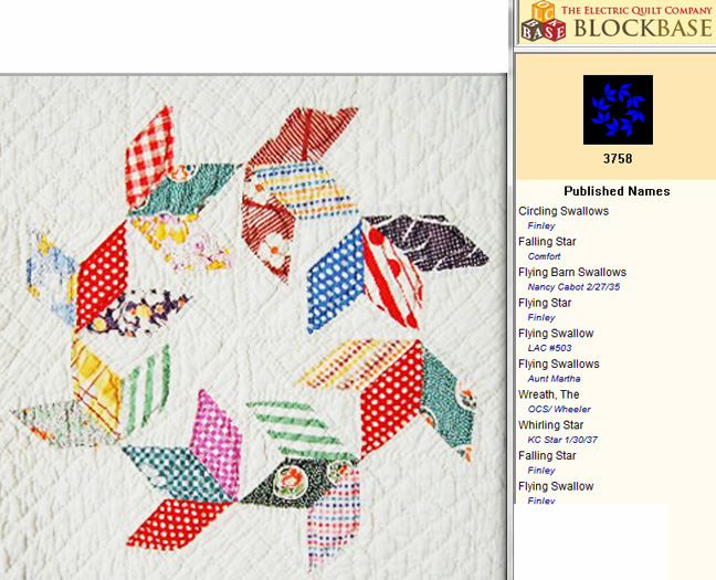 Cloud of Quilt Patterns: Flying Swallows