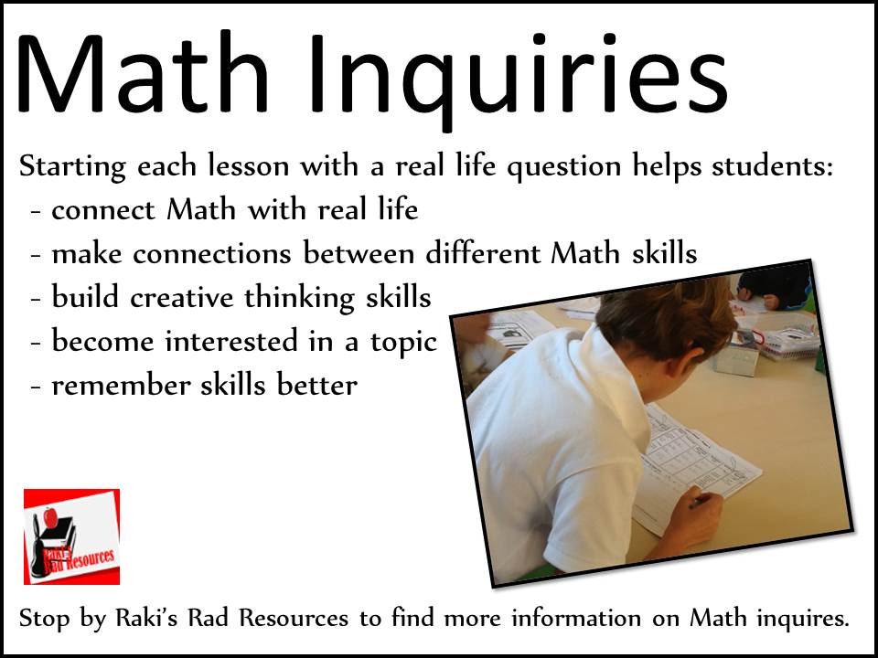 Raki's Rad Resources: Starting with a Question – Math Inquiry