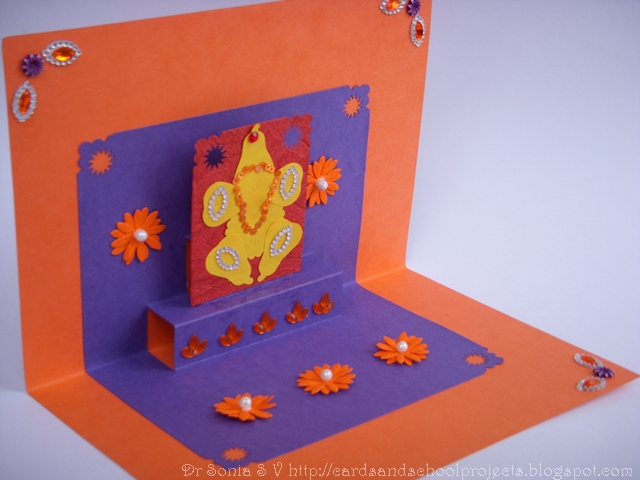 Cards and Crafts : Pop up card - Pedestal Lord Ganesha Card