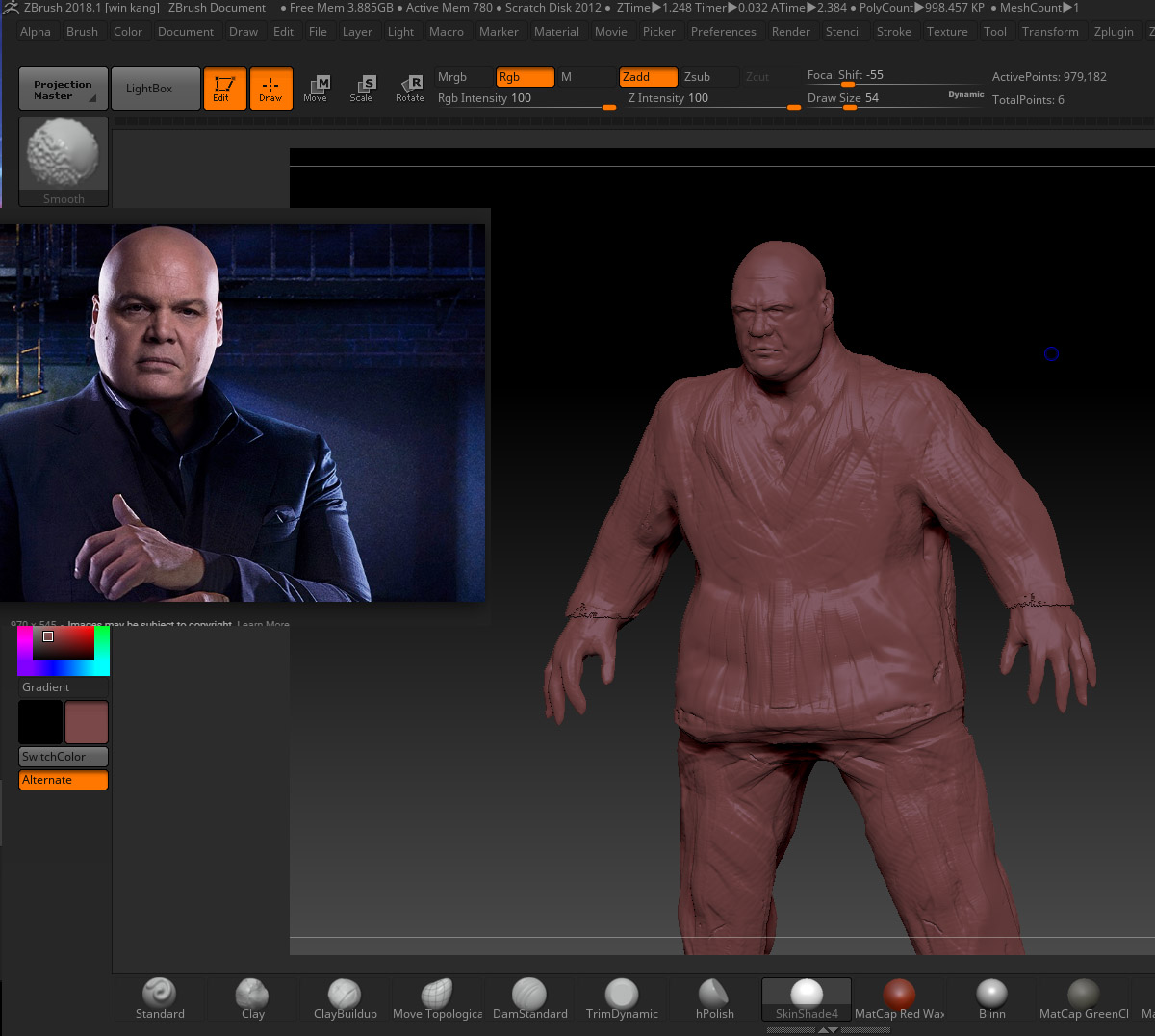 Sculpting Wilson Fisk..
