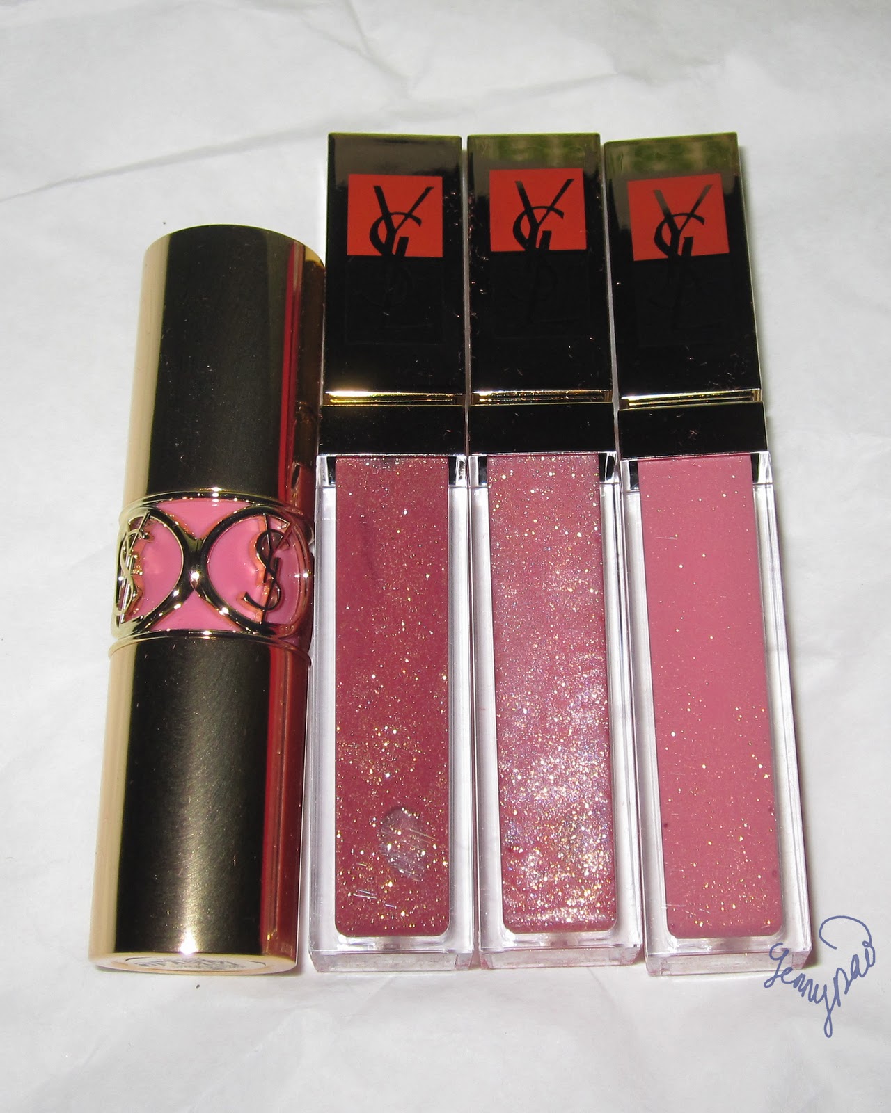YSL "Golden Gloss Trio" set and "Rouge Volupte"