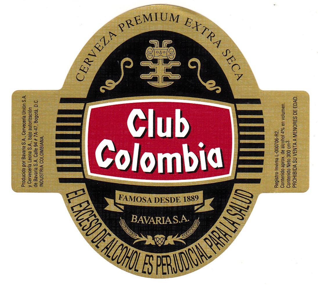 ETIQUETAS DE CERVEZAS Y MALTAS COLOMBIANAS: CLUB COLOMBIA