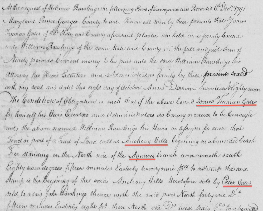 Deep Roots: Gates Family in Early Maryland: James Truman Gates ( -1794)