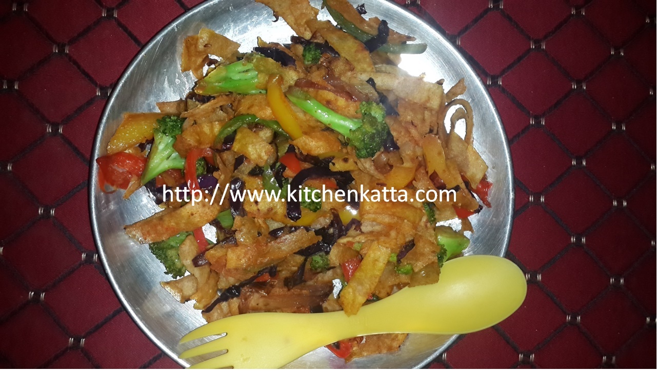 Vegetables fried Chapati
