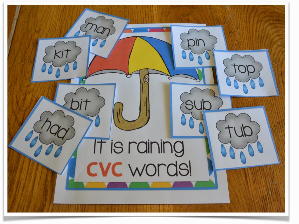 Blog Hoppin': Spring Umbrella CVC/CVCe Word Sort and Craftivity
