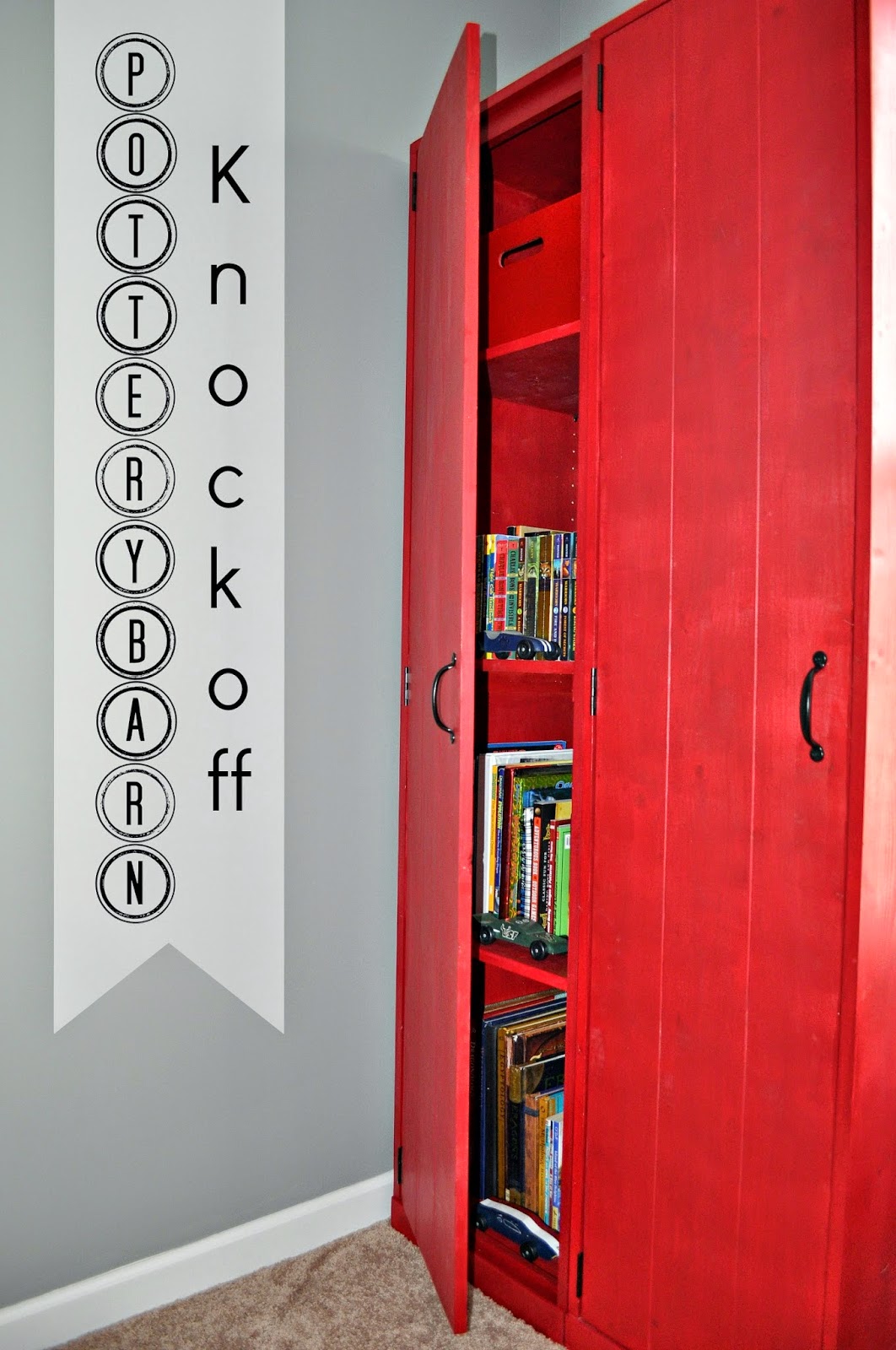 Barefoot Stamp: Pottery Barn Locker Cabinet Knockoff
