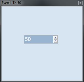Numeric up down in VB.NET.(it shows only even numbers from 1 to 50)
