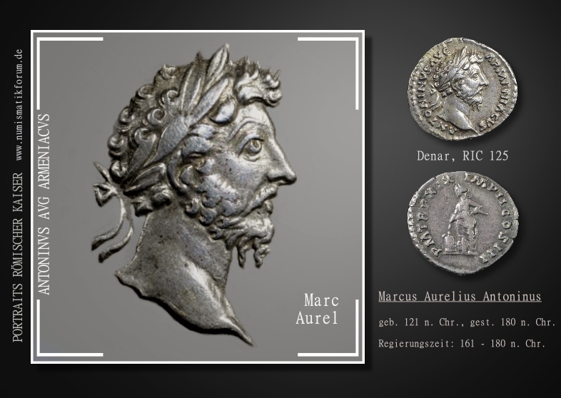 römische Kaiserportraits auf Münzen: Marc (Mark) Aurel