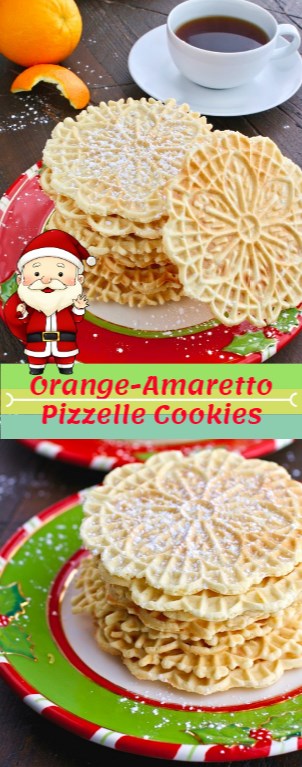 ORANGE AMARETTO PIZELLE COOKIES #christmas #cookies | Aurel Kitchen