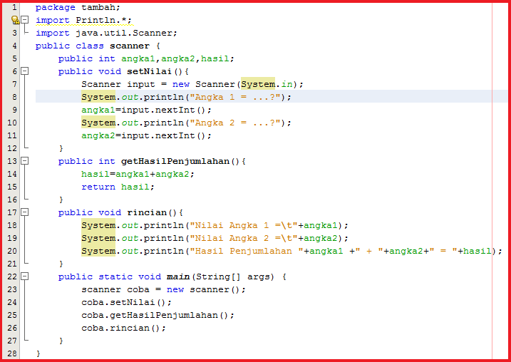 Program Penjumlahan dengan Fungsi ~ Materi Java Pemula