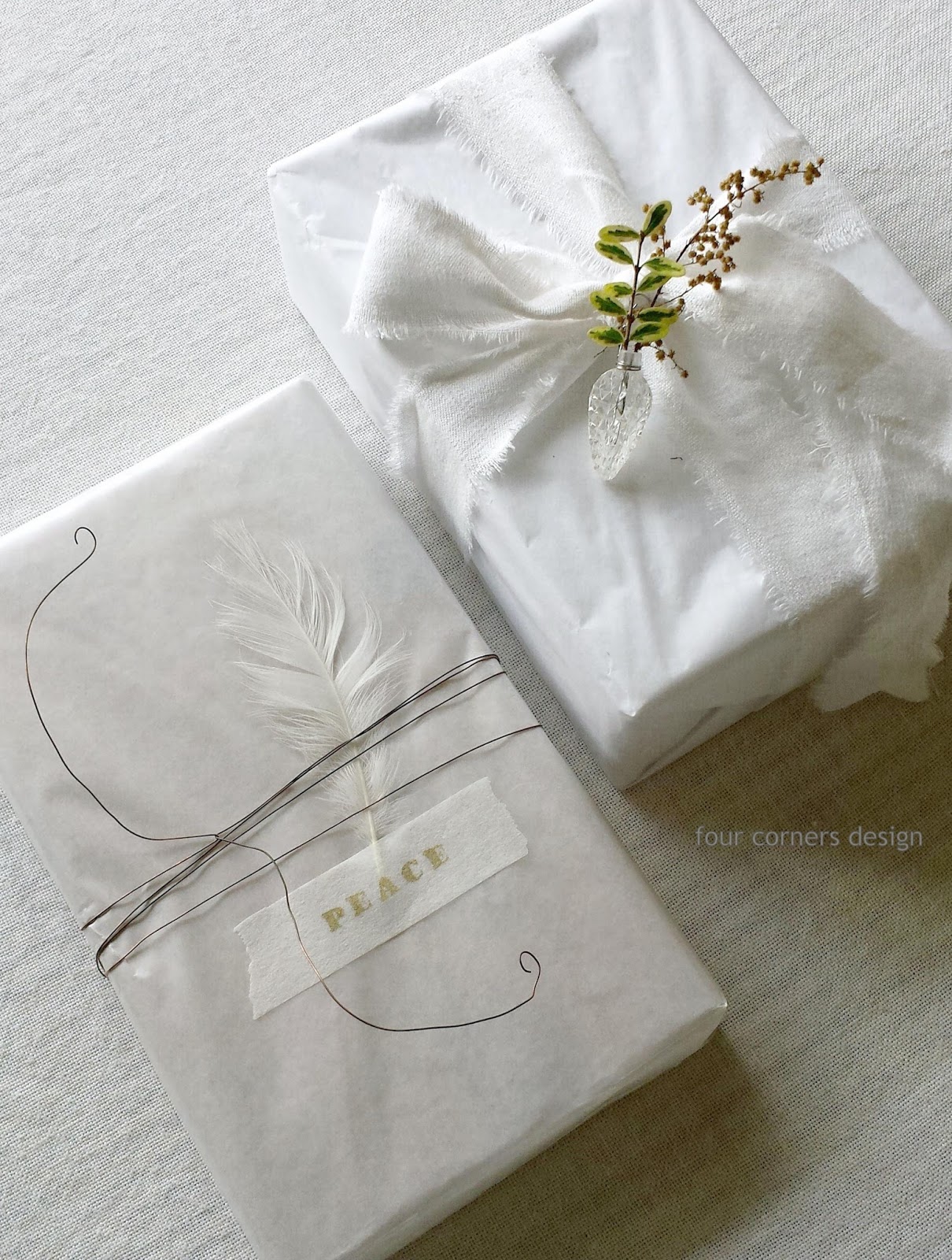 four corners design: Rustic Luxe gift wrapping