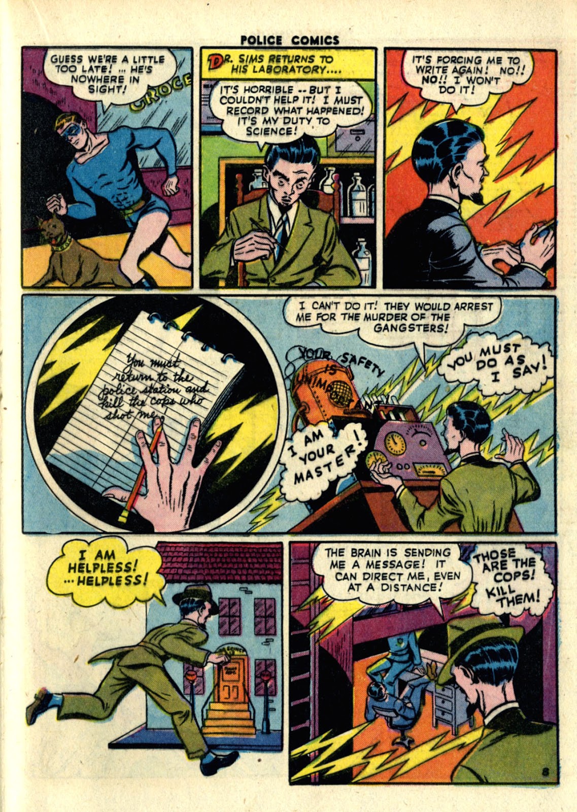 Four-Color Shadows: Manhunter and Thor-Police Comics-1944