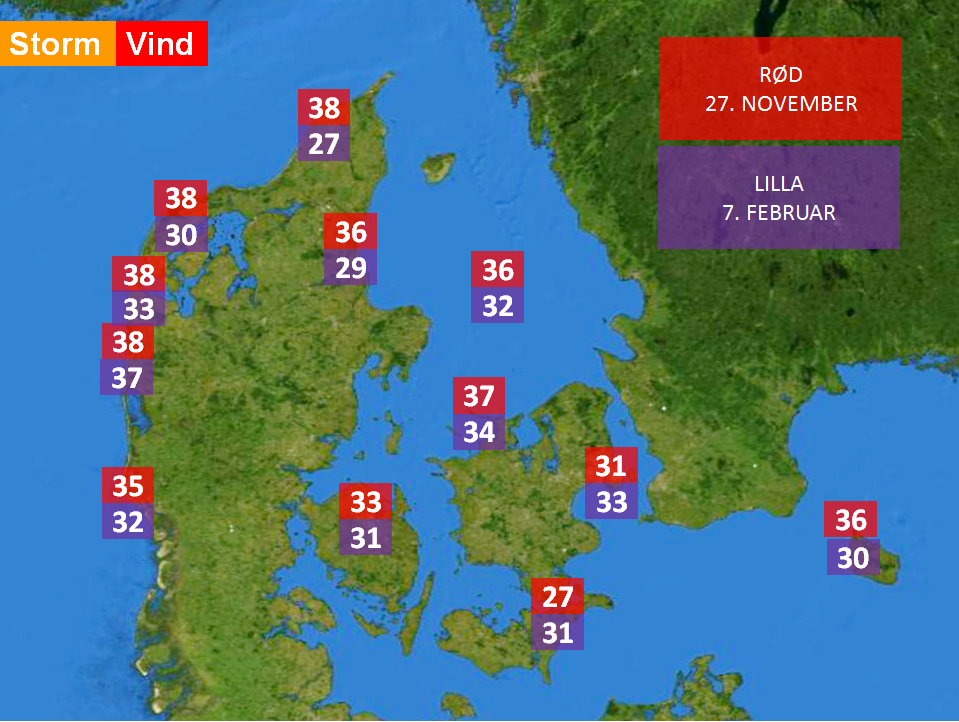 Vejrnyt: Danmark ramt af den mest udbredte storm i 6 år
