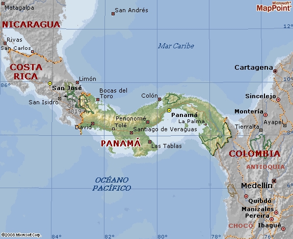 Mapa geográfico de panamá