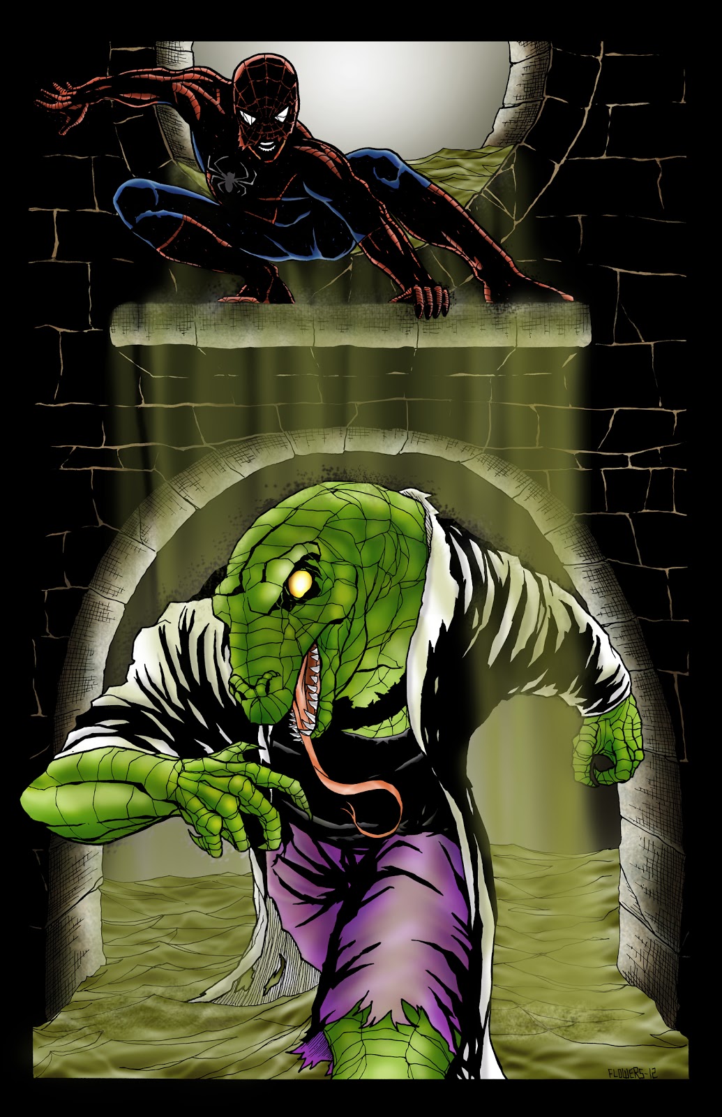 The Art of Jason Flowers: SPIDERMAN vs THE LIZARD