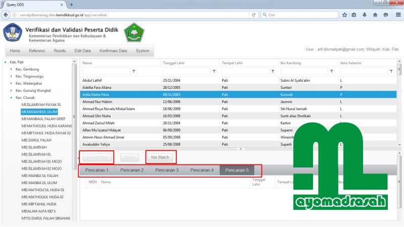 Tutorial Cara Verval PD Kemenag (NISN) Tahun 2016 - Ayo Madrasah