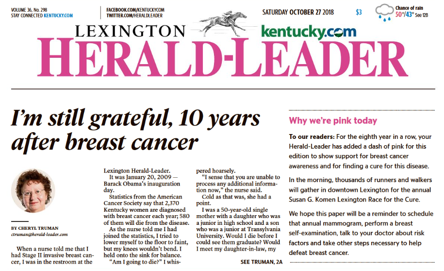 KENTUCKY HEALTH NEWS: Reporter writes about beating breast cancer, but ...