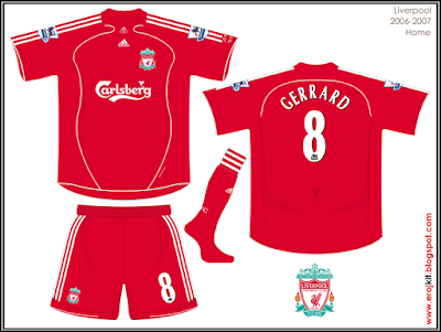 Kit Design, by eroj: 2006-08 Liverpool (Home, Away e Third)