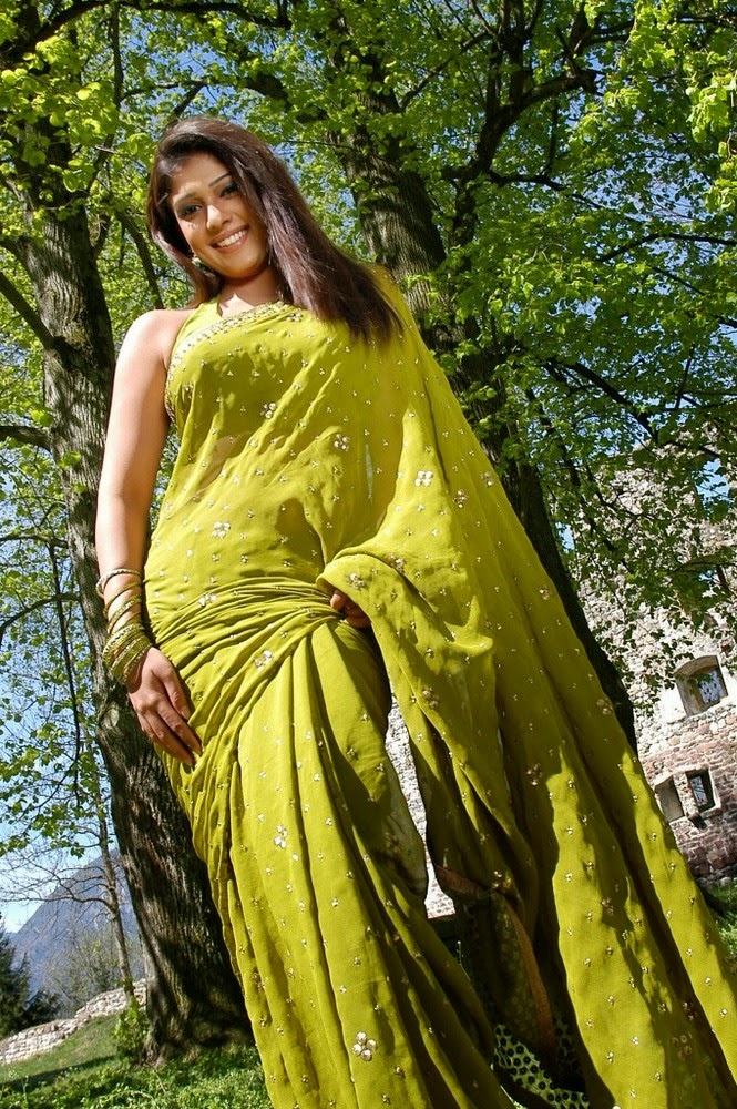 Nayanthara Latest Awesome Green Saree Exclusive Stills Gallery ...