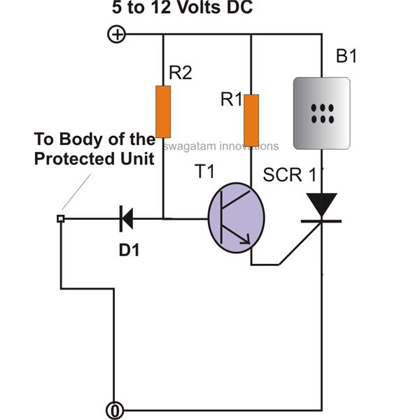 Kirk's Awesome Projects - ECE Rocks!: Security Alarm Using the SCR