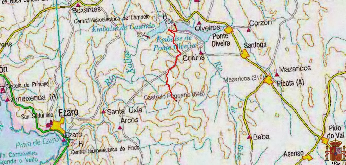 Altimetrías da Barbanza e aledaños.: A Ruña