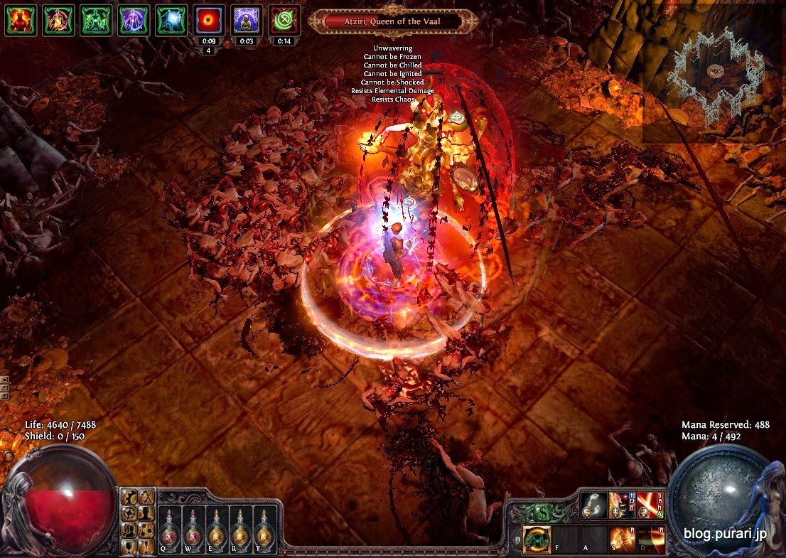 ぷらりだもの: 【PoE】Atziriさんを初めて倒しにいくよ3(Queen Atziri編) Ambushリーグ【Path of Exile】