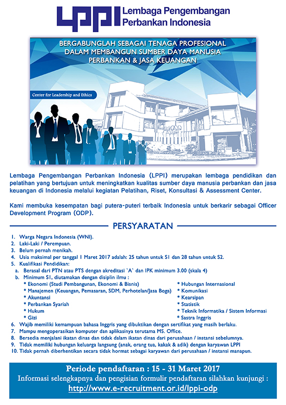 Lowongan Kerja Lembaga Pengembangan Perbankan Indonesia (LPPI)