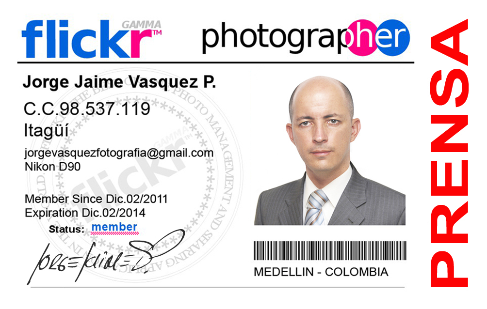 Jorge Vásquez Fotografía: CODIGO QR Y CARNET FLICKR
