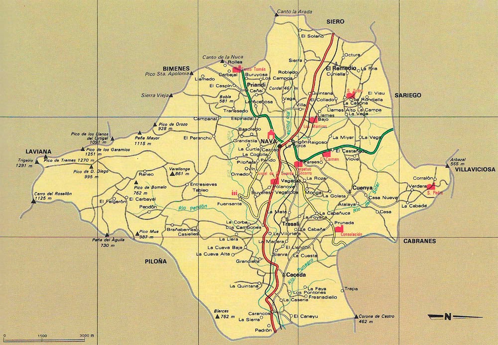 Mapa del Concejo de Nava | Así ye Asturias