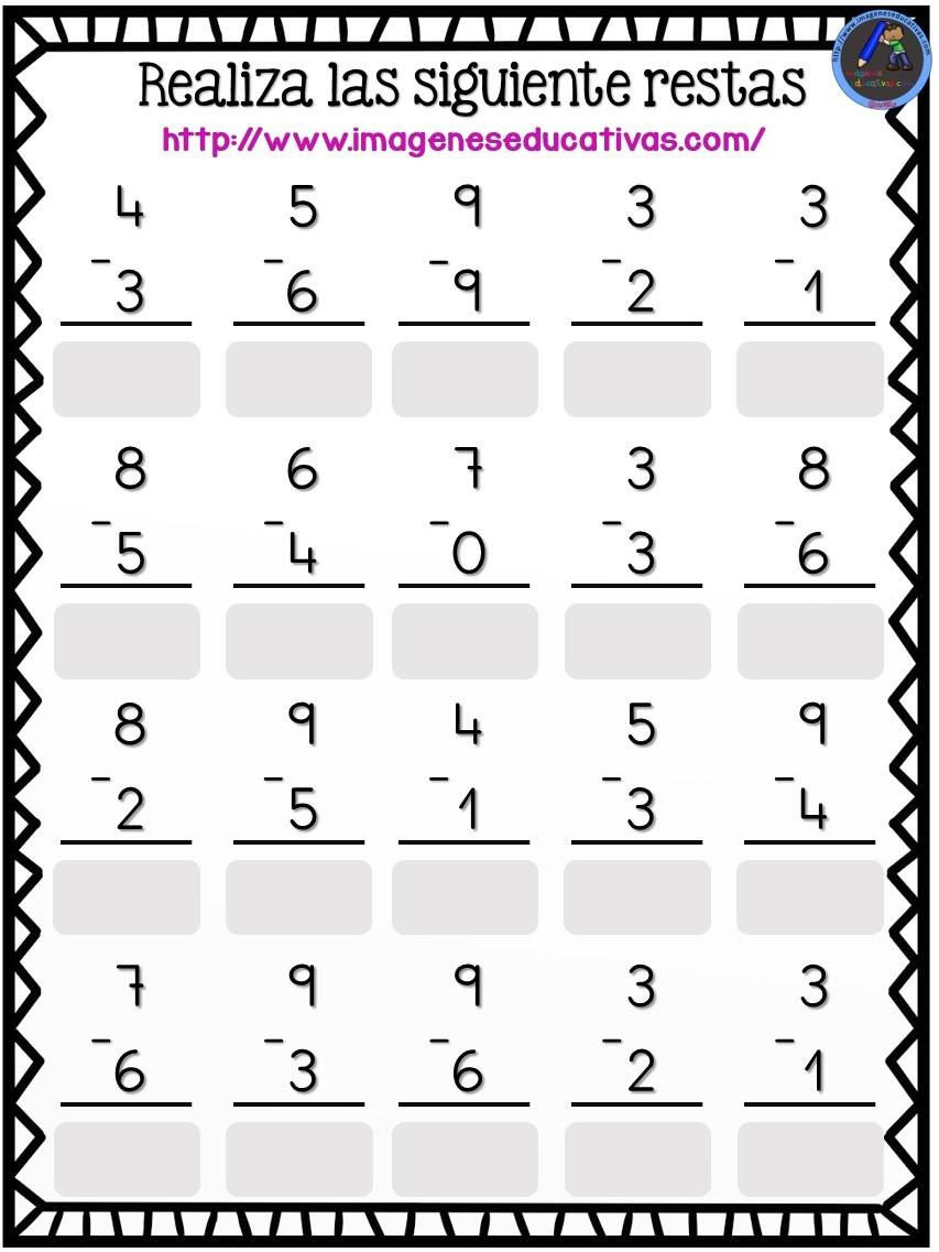 Aprendemos a Sumar y Restar: RESTAS SIMPLES