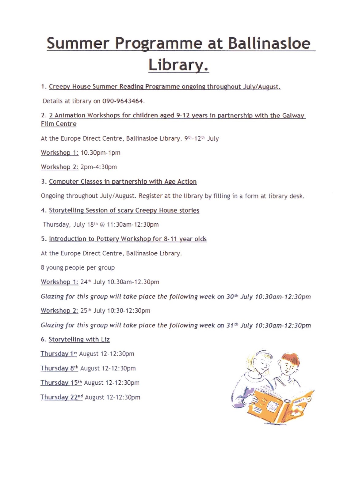Galway Public Libraries Blog: Ballinasloe Library Summer Programme