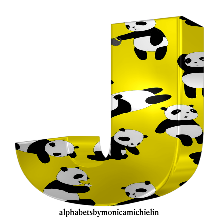 Monica Michielin Alphabets: ALFABETO AMARELO PANDA, YELLOW ALPHABET ...