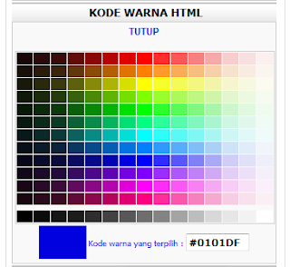 Membuat Widget Kode Warna HTML