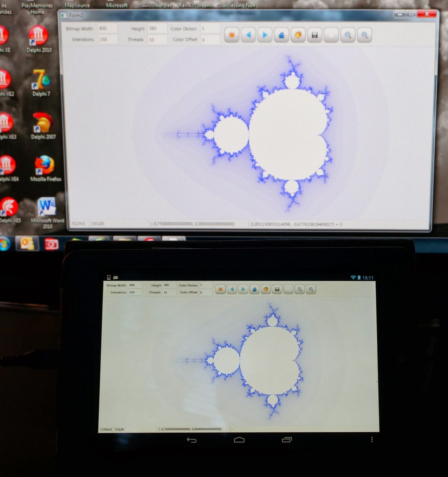 Behind the connection: Mandelbrot Explorer for Android and Windows