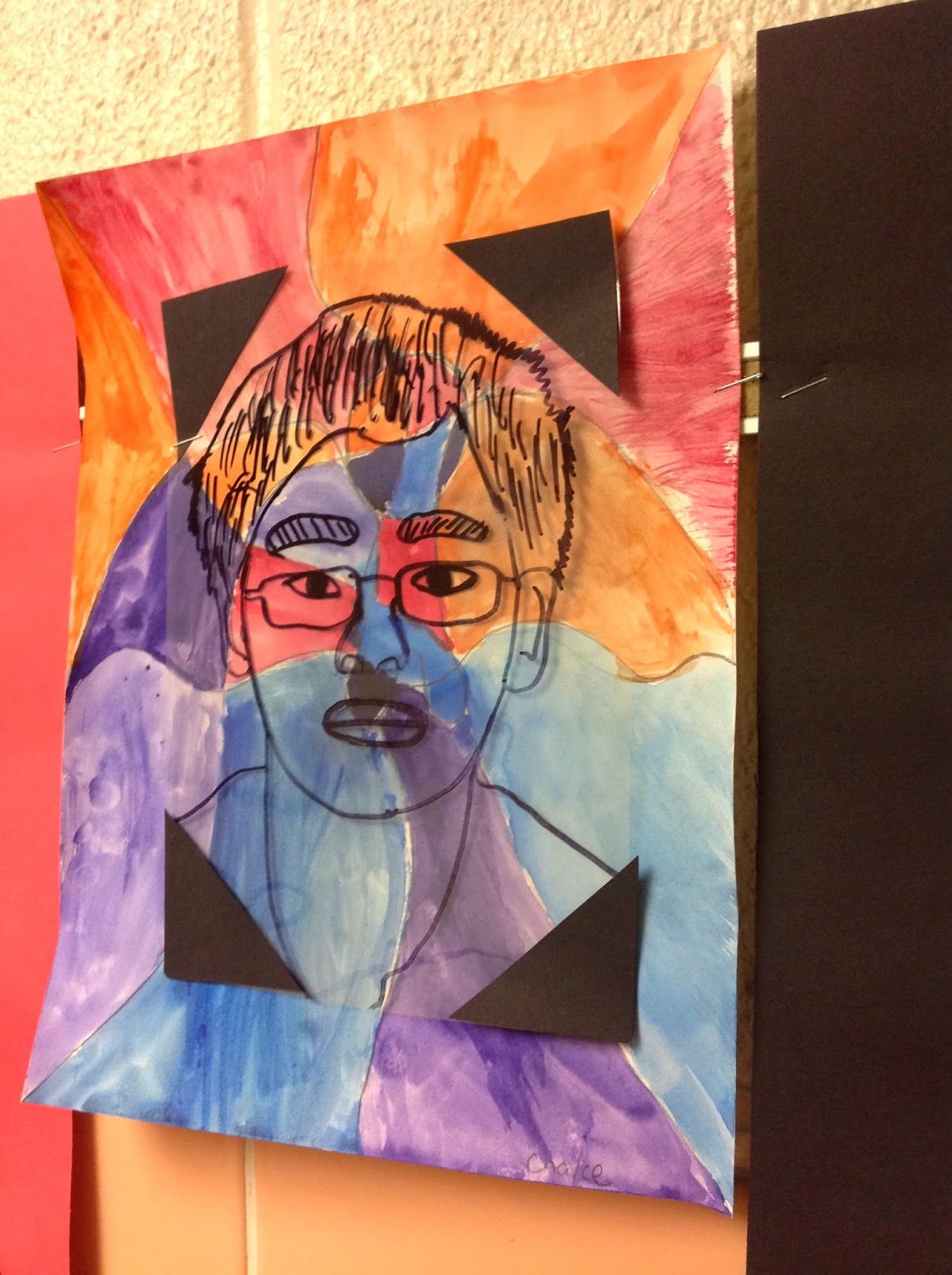The Artsy Fartsy Art Room: Abstract Transparency Portraits with 6th Grade