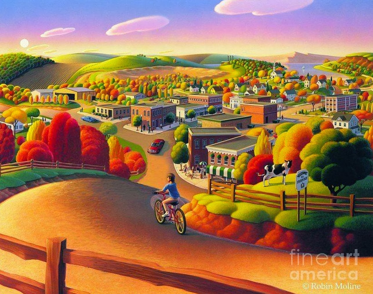 El arte es su máxima expresión : Paisajes Naif con Vacas de Robin ...