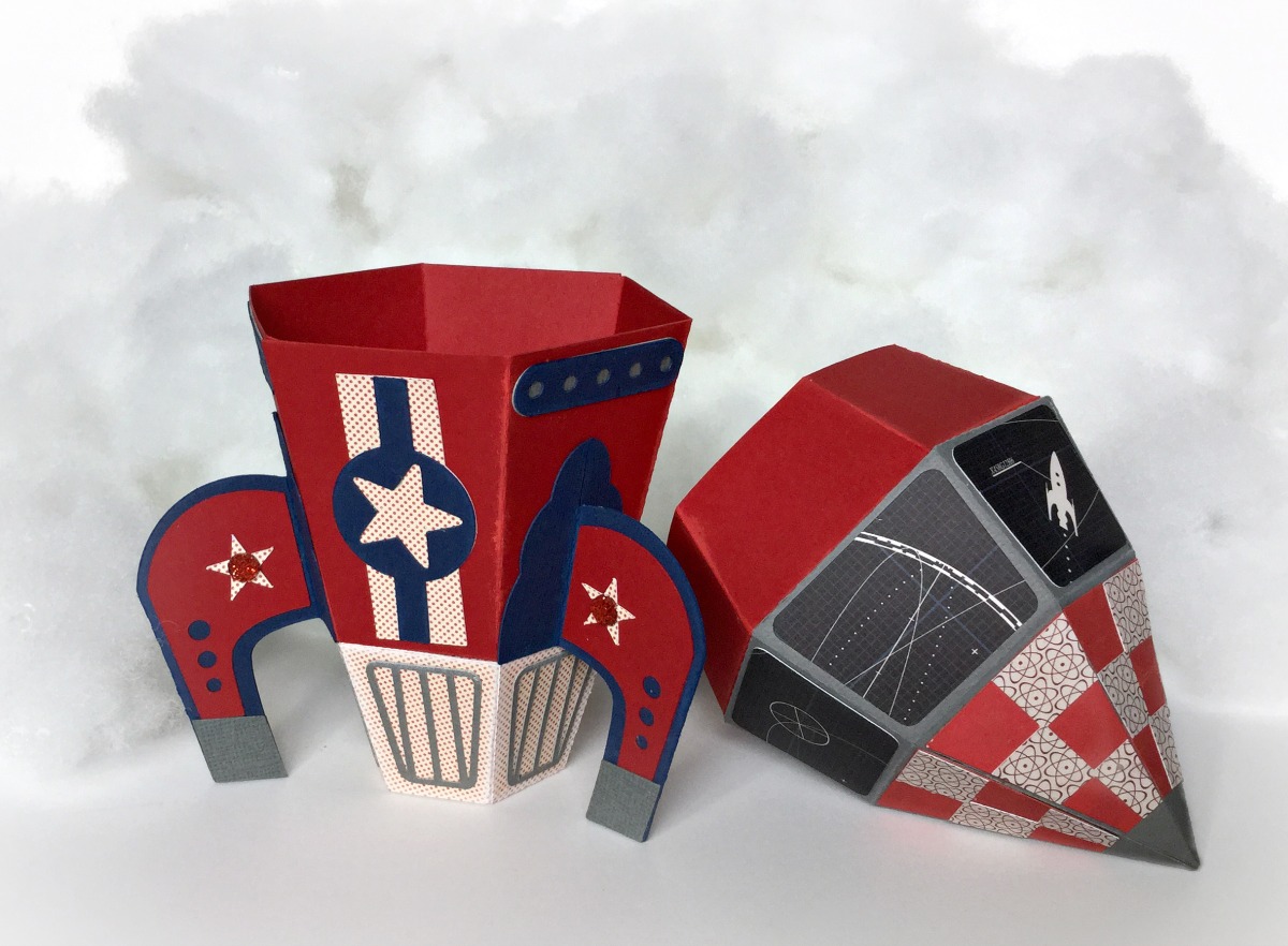 Michelle Zerull : 3D Paper Rocket for an "Outta This World" Dad