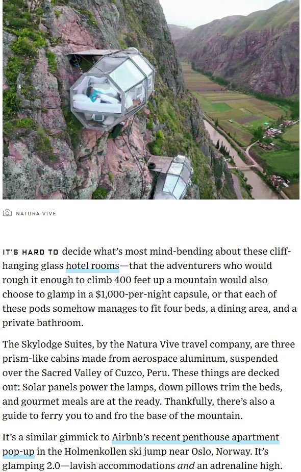 Global Jumper: Cliff Hanging Sleep Pods - Peru