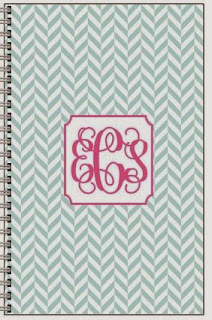 The Pink Giraffe: Just Arrived - Preppy Monogrammed Spiral Notebooks