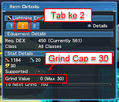 Cara menaikkan Grind Cap Weapon NT di PSO2JP