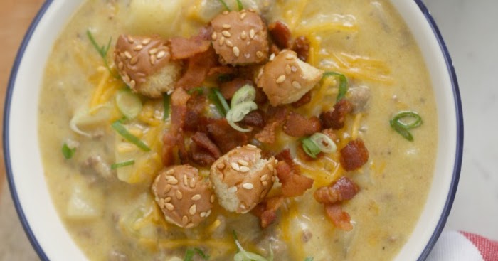Bacon Cheeseburger Chowder inspired by Popeye FoodnFlix All Roads Lead ...