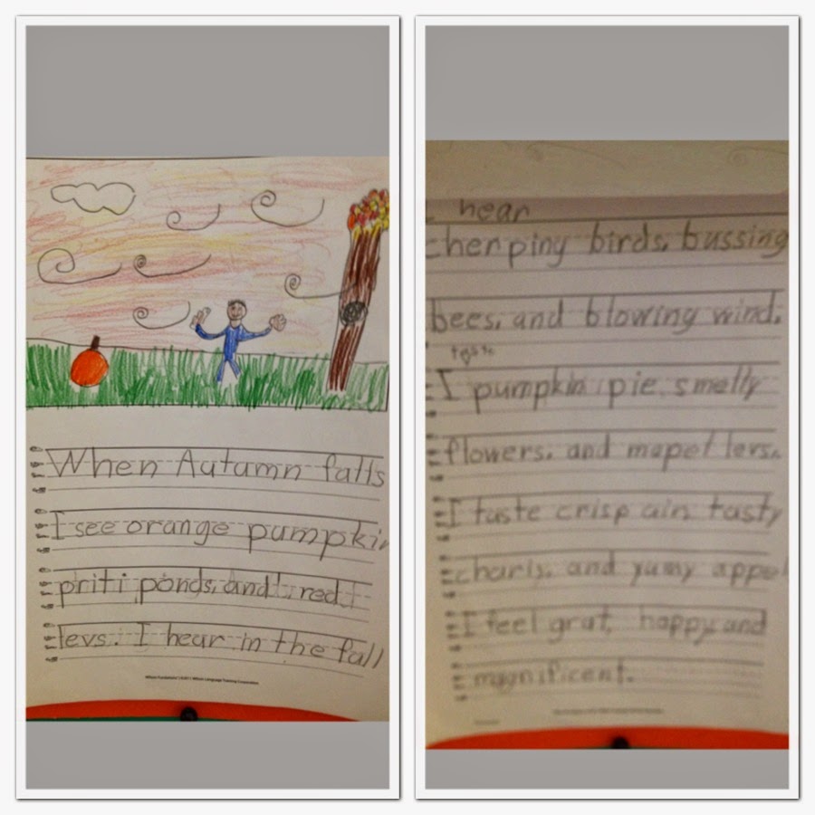 Making Waves in First Grade!: Five Senses Fall Writing