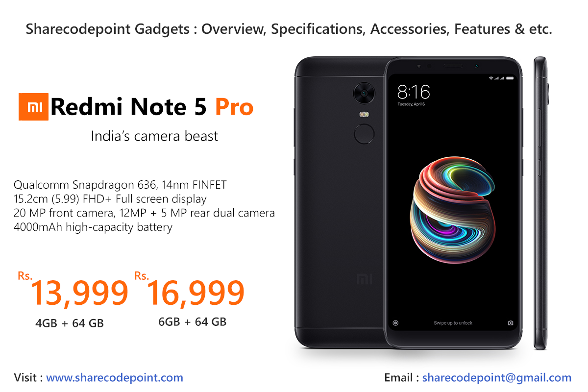 Xiaomi Redmi Note 5 Pro Overview, Specifications, Accessories, Features ...