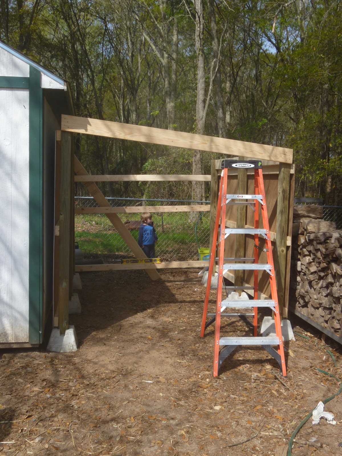 The Corray's Home: Lean-to is up