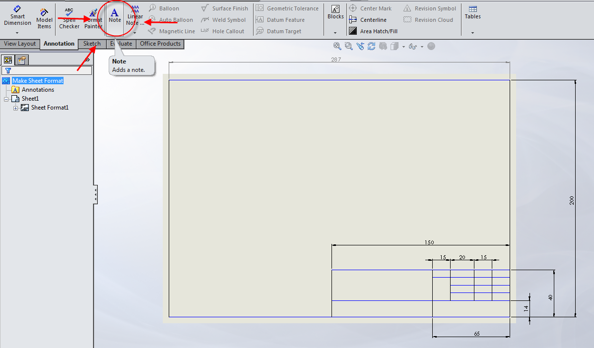 Membuat Etiket Atau Sheet Format Solidworks - belajar solidworks