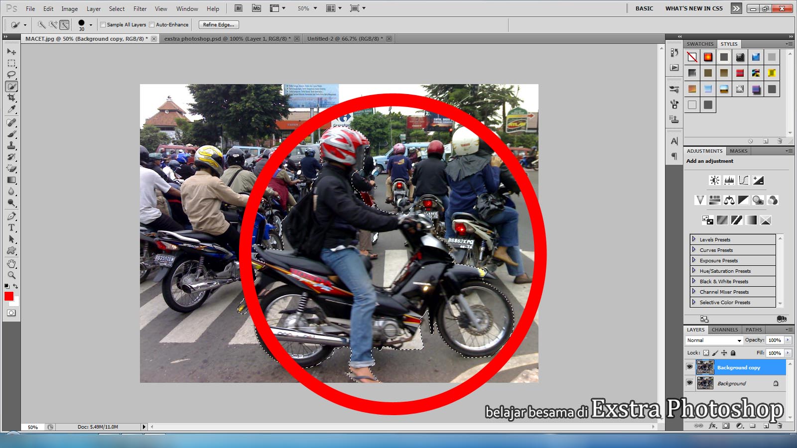 Fungsi Dasar Quick selection Tool Pada Photoshop | Exstra Photoshop