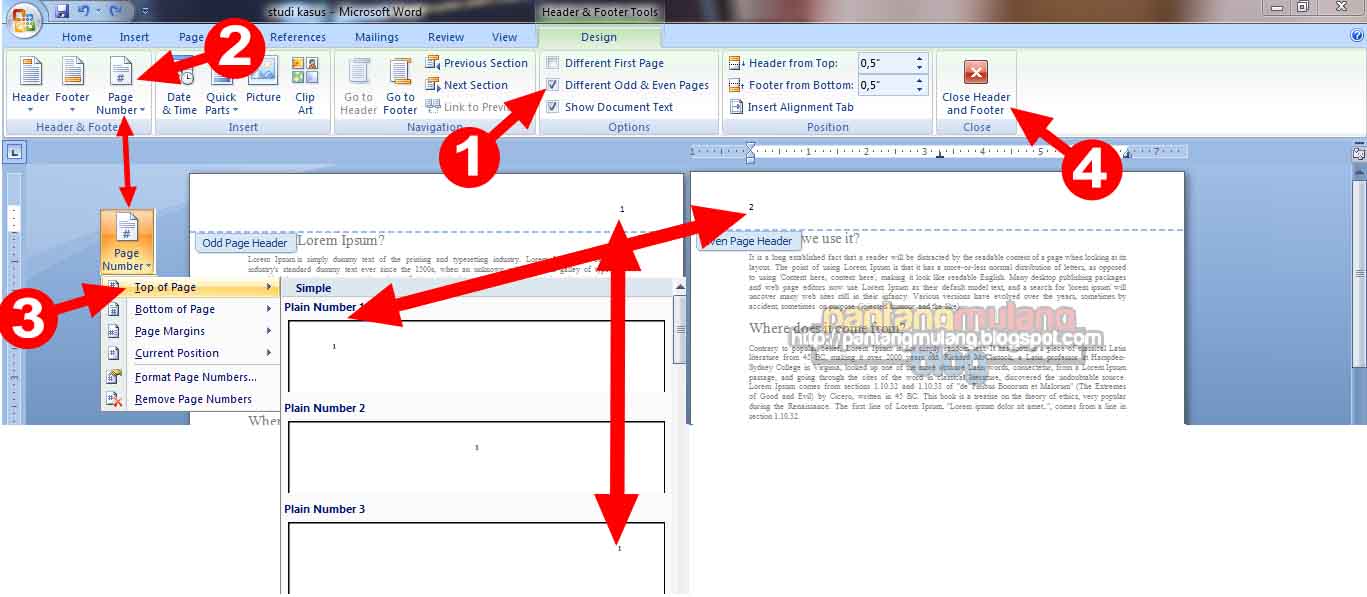 Cara Membuat Header Dan Nomor Halaman - Tentang Soal