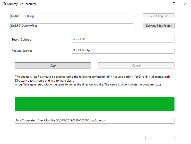 Dummy File Generator (DFG) Documentation and Case Example