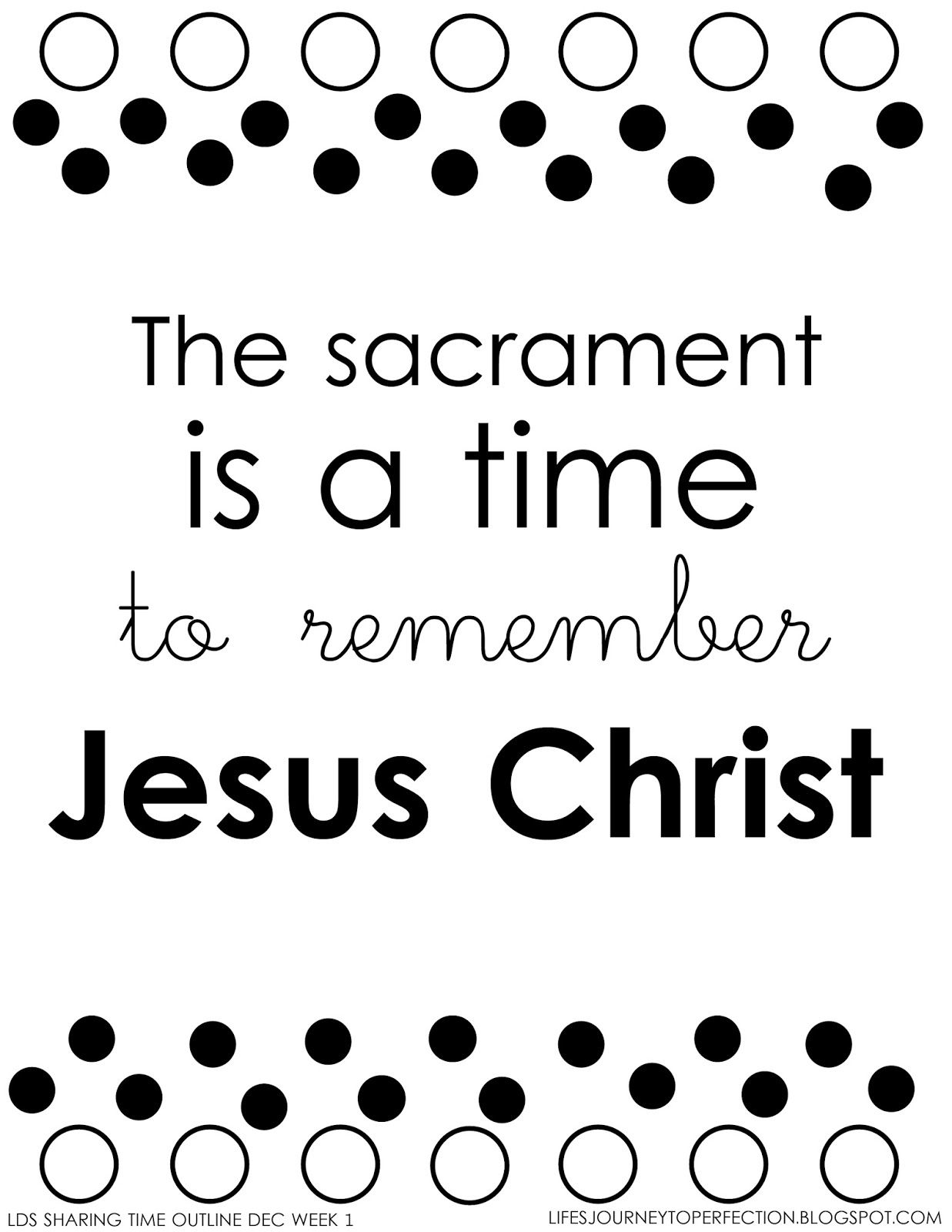 Life's Journey To Perfection: LDS Sharing Time December 2014 Week 1 ...